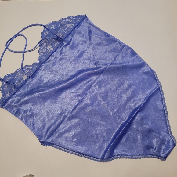 Intimates & Sleepwear | Vintage Blue Lace Teddy Bodysuit Lingerie ...
